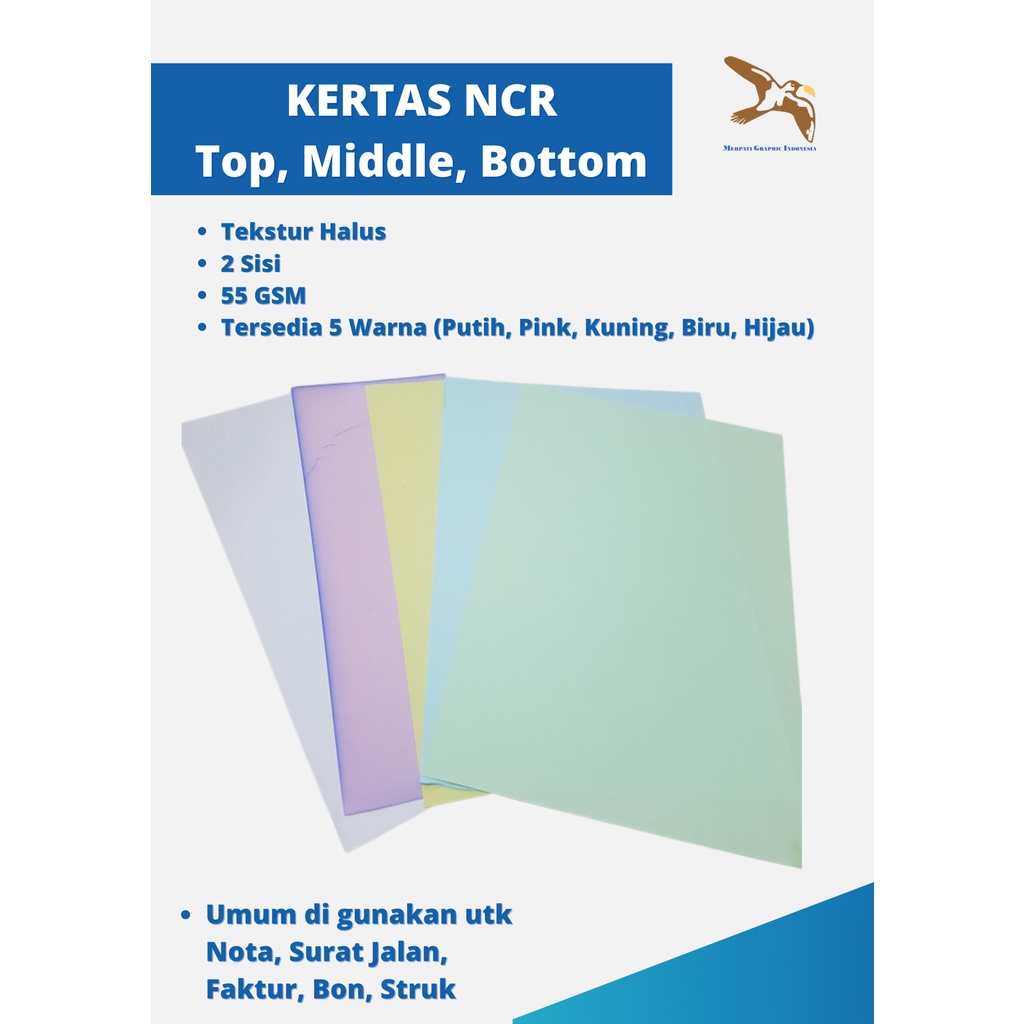 Jual Kertas NCR (TOP, MIDDLE, BOTTOM) 55 GSM | Shopee Indonesia