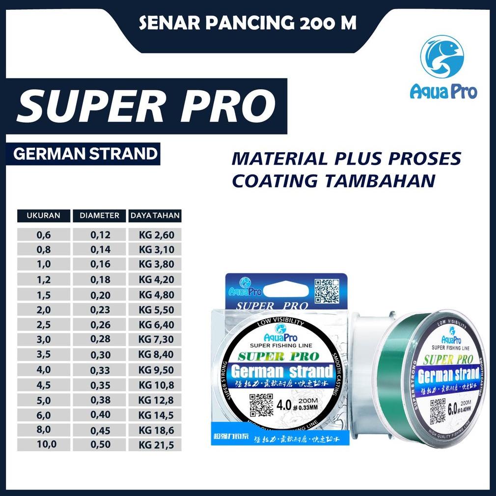 Jual Aquapro Germany Fishing Line 200m Senar Pancing Premium Green ...