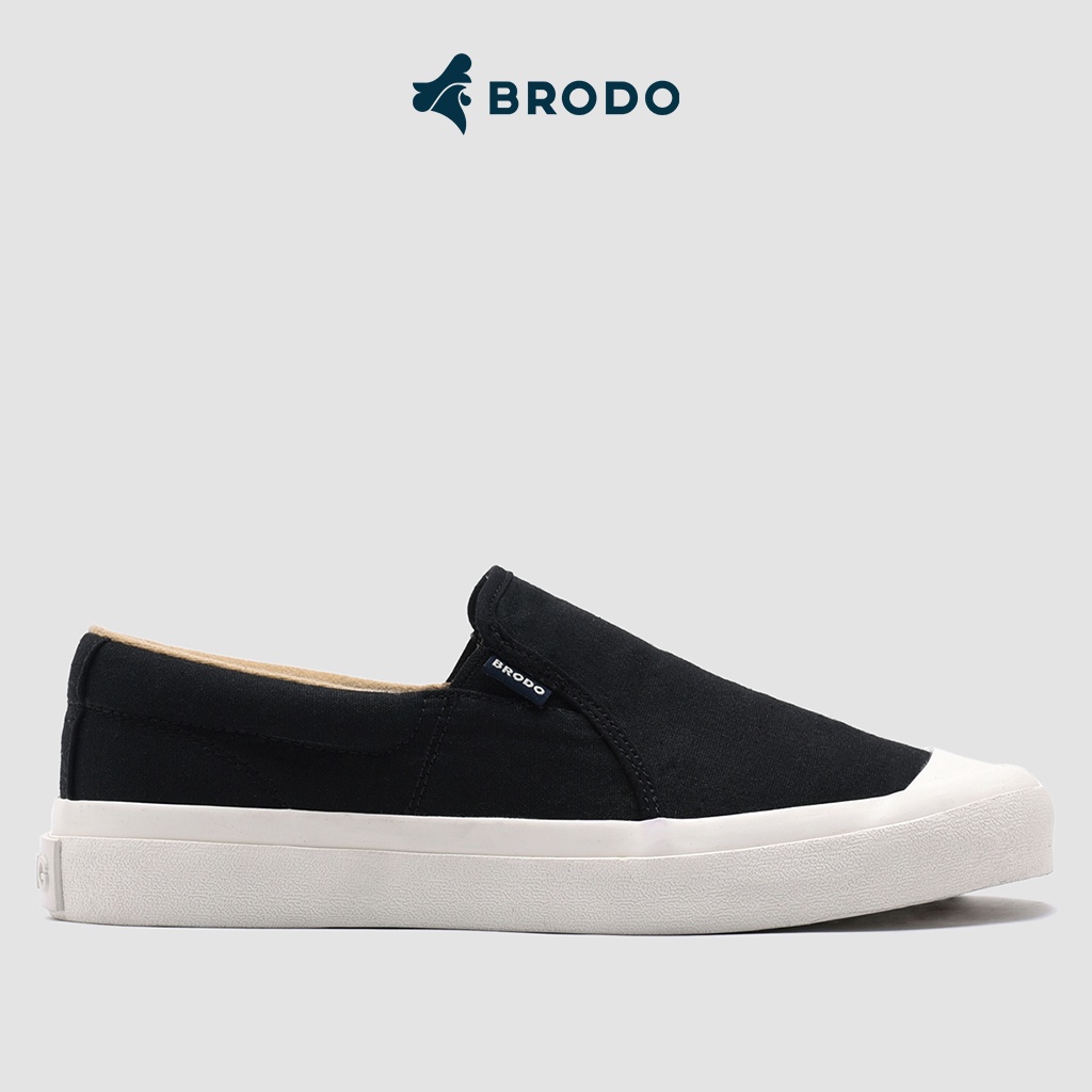 Jual BRODO - Sneakers Vantage V.2 Slip On Black WS | Shopee Indonesia