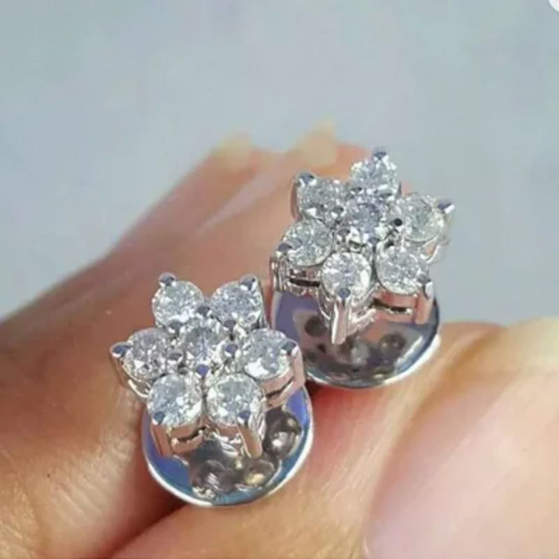 Jual Anting Berlian Asli Emas Putih Model Bunga | Shopee Indonesia