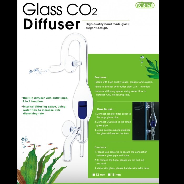 Jual ISTA Inline Glass CO2 Diffuser 17mm 16/22 Diffuser CO2 Aquascape ...
