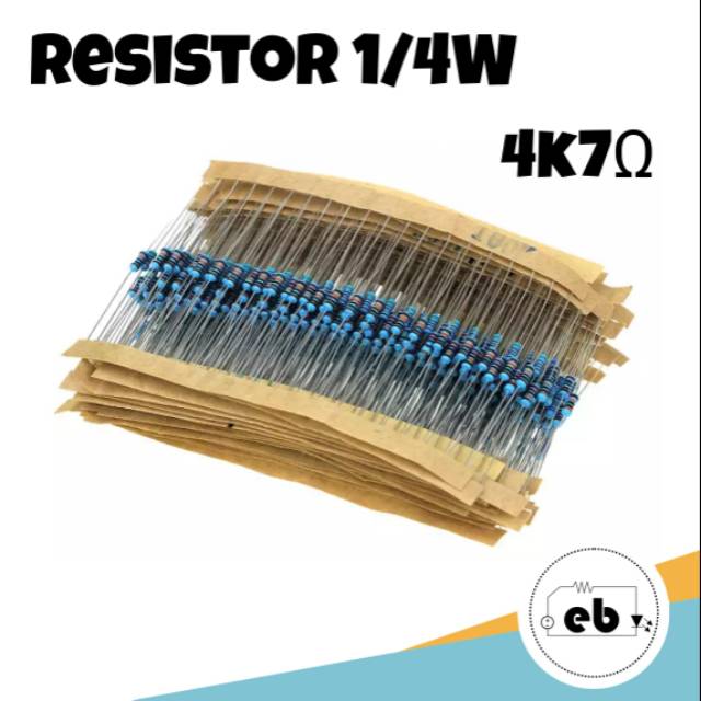 Jual Resistor 1/4W 0,25W ukuran 4k7 4700 4.7k Ohm 1% Metal Film ...