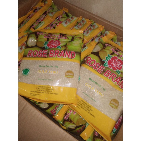 Jual rose brand gula pasir kuning kemasan 1kg | Shopee Indonesia