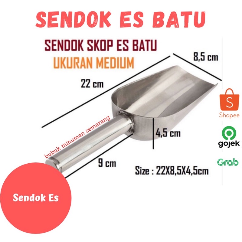 Jual Sendok Es Batu Stainless Ukuran Medium Large | Shopee Indonesia