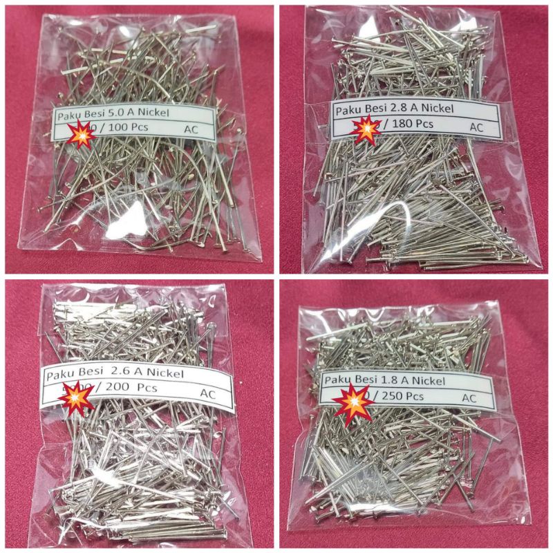 Jual Variadi Paku Besi 1,8(250 pcs), 2,6(200pcs), 2,8(180pcs),5,0(100 ...