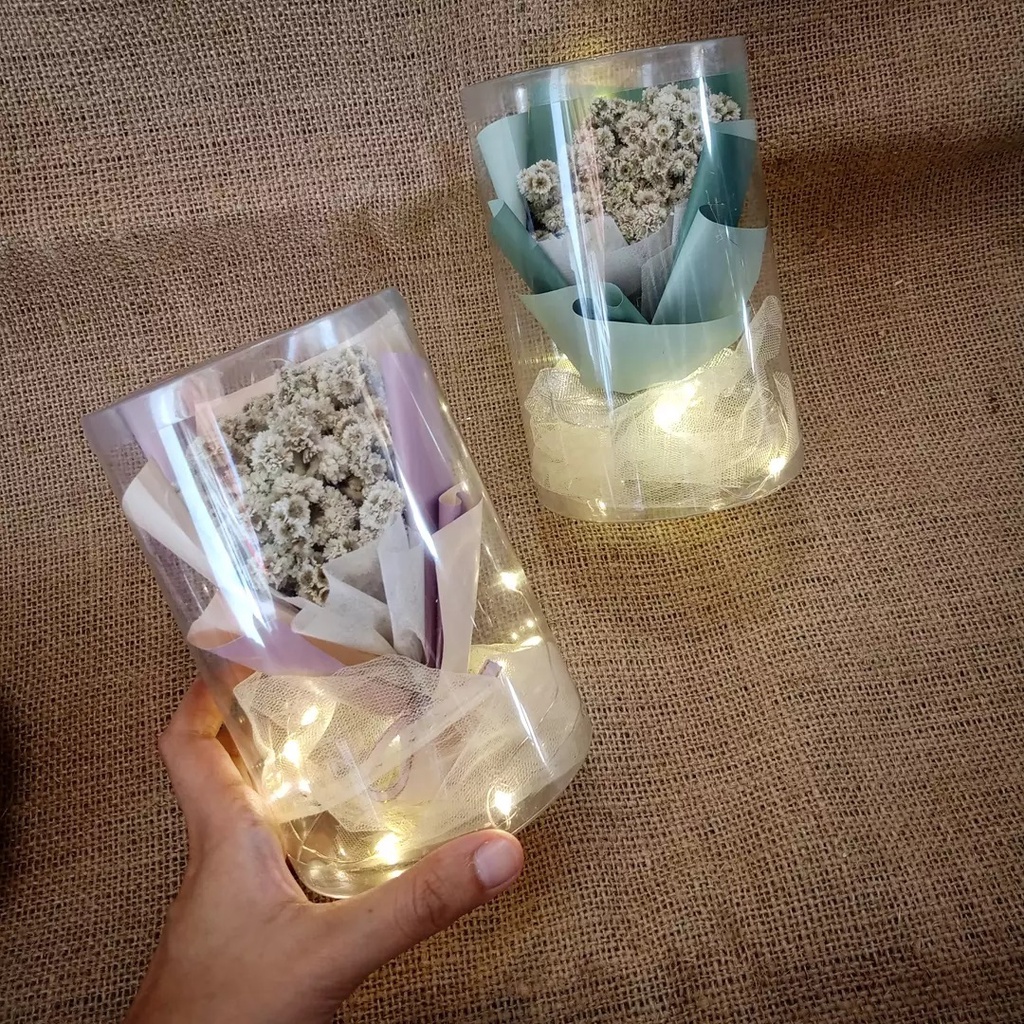 Jual Buket tabung mika | Dried flower tube | Mini Bouquet in Cylinder ...