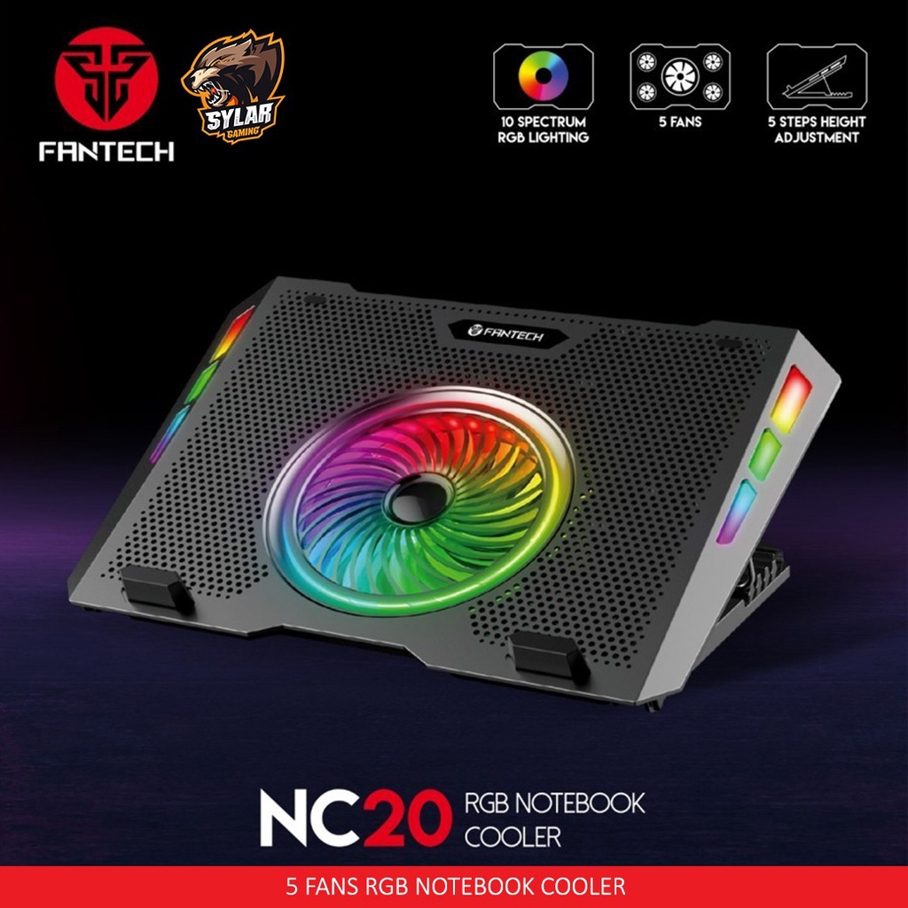Jual Fantech NC20 RGB Notebook Gaming Cooling Pad | Shopee Indonesia