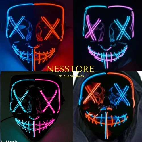 Jual Topeng LED DJ Rave Party Cosplay PURGE Halloween URBEX Mask | Shopee Indonesia
