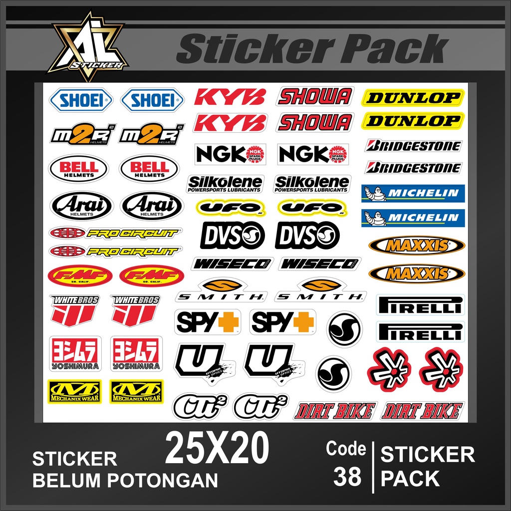 Jual logo SP38 Sticker Pack Racing Lembaran Sticker Variasi Motor ...