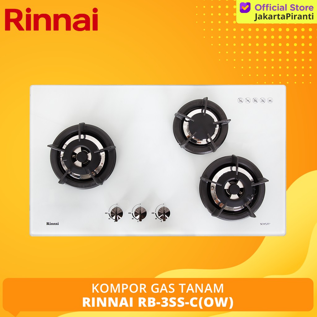 Jual Built-in Gas Hob Kompor Gas Tanam 3 Tungku Rinnai RB-3SS-C (OW) | Shopee Indonesia