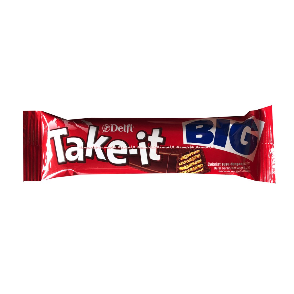 Jual Delfi Take It Big 33gr Coklat Snack Wafer TakeIt 33gr Cokelat Susu ...