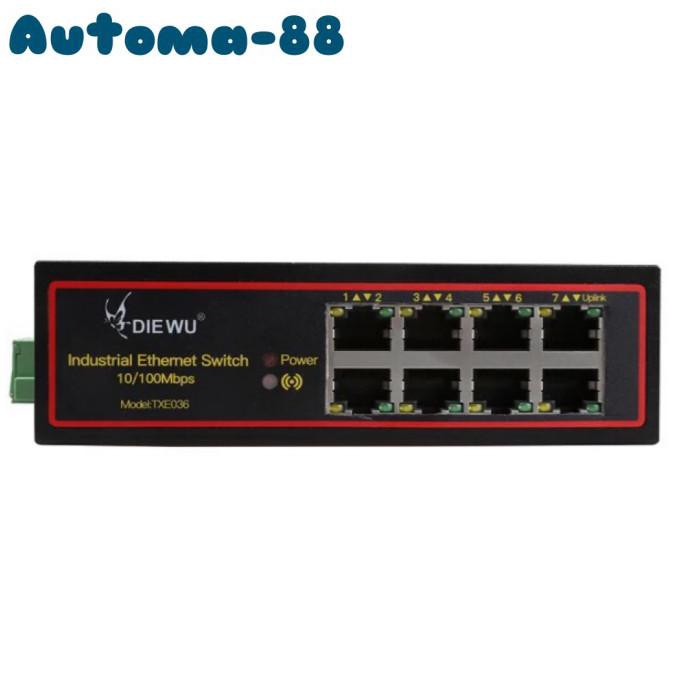 Jual Din-Rail-8 Port Ethernet Switch Hub Router 10/100Mbps Rj45 ...