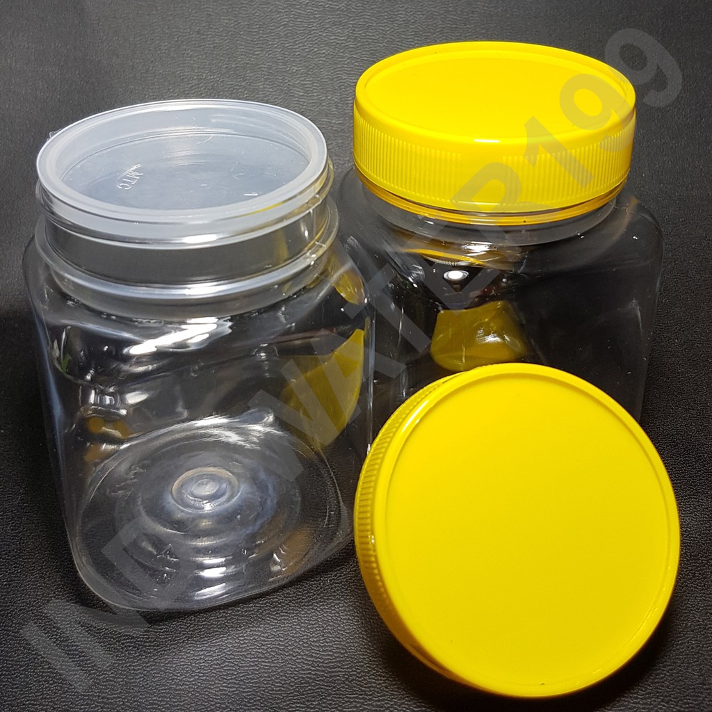 Jual JAR 200 ML KOTAK TUTUP KUNING BAHAN PLASTIK PET MINIMAL 20 PCS ...