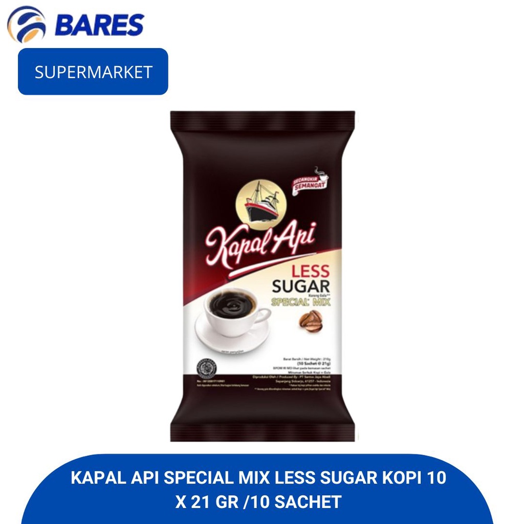 Jual Kapal Api Special Mix Less Sugar Kopi 10 x 21 gr / 10 Sachet ...