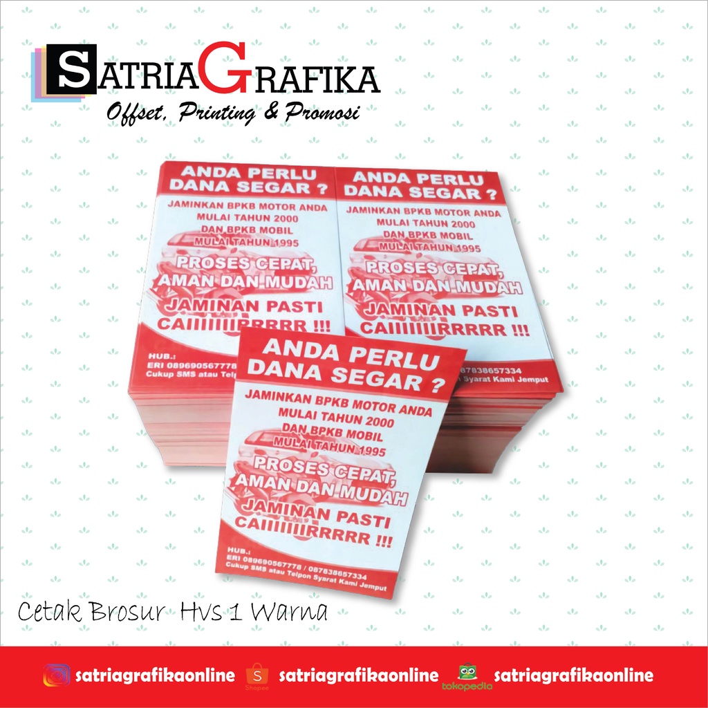 Jual Cetak Brosur A5 1 Warna Satu sisi | Shopee Indonesia