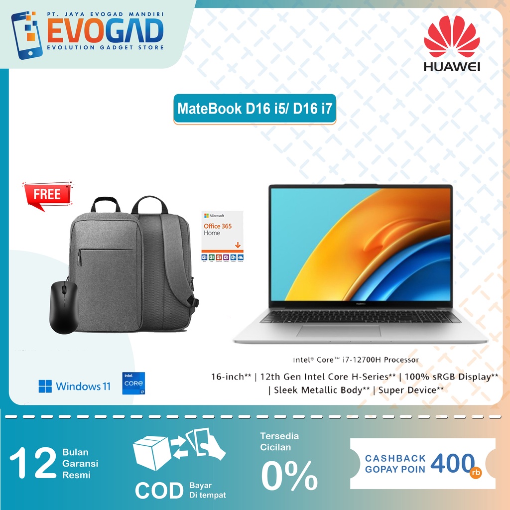 Jual Huawei MateBook D16 | Laptop D16 Windows 11 Garansi Resmi Huawei ...