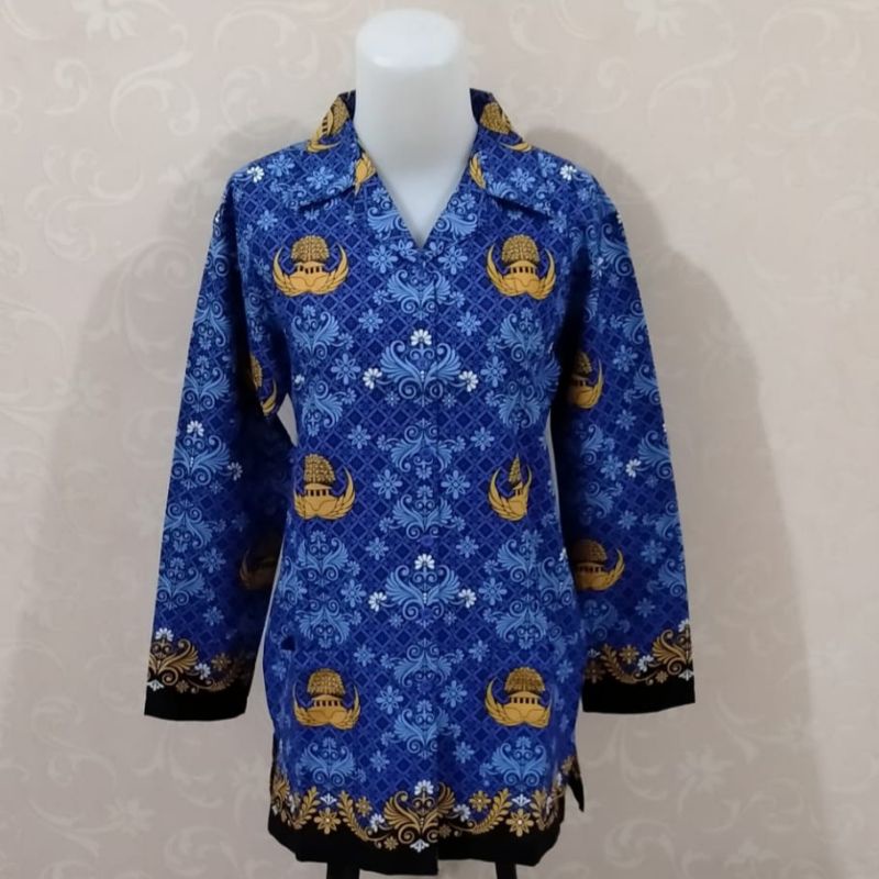 Jual Batik Korpri Wanita | Baju Korpri Wanita Motif Baru | Kopri PNS Baru Tanpa Furing (Kerah ...