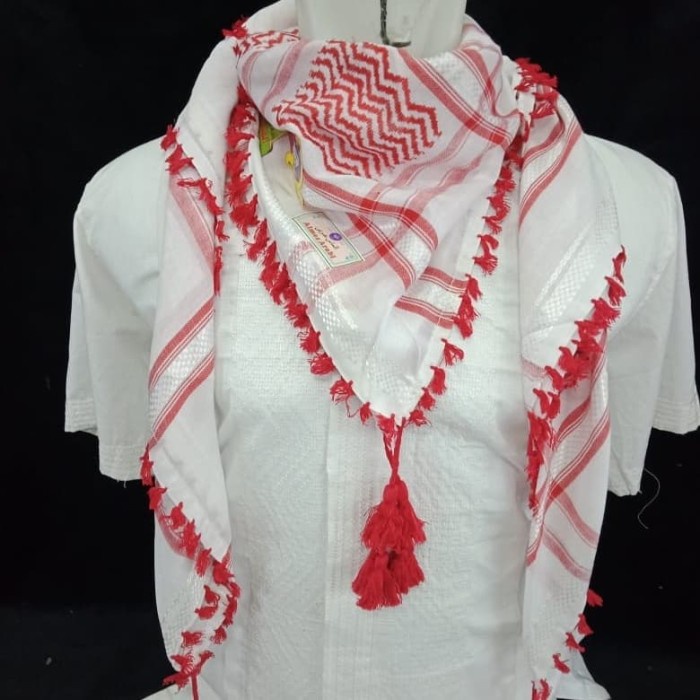 Jual Sorban sorban almas merah putih /sorban arafat alamas /bahan ...
