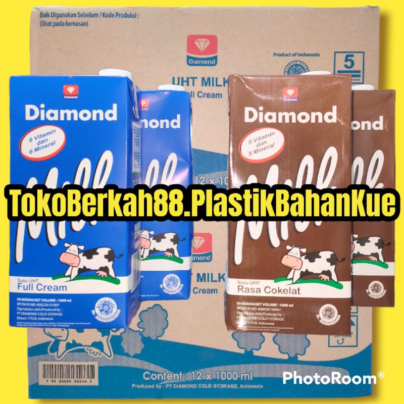 Jual DIAMOND SUSU UHT FULL CREAM / RASA COKELAT UK. 1 LITER | Shopee ...