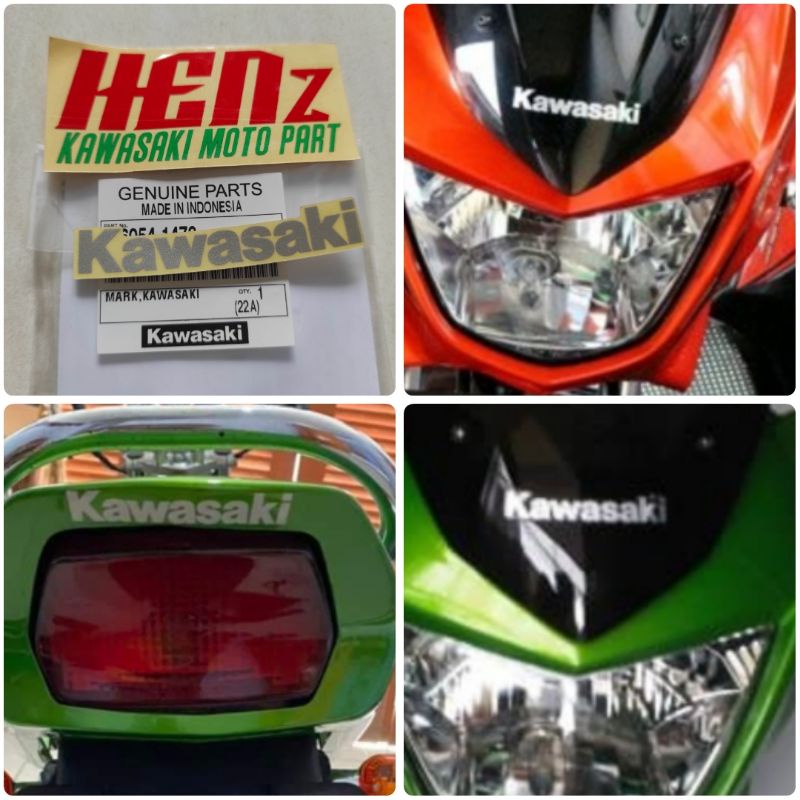 Jual stiker sticker tulisan kawasaki visor dan kempol kempolan body ...