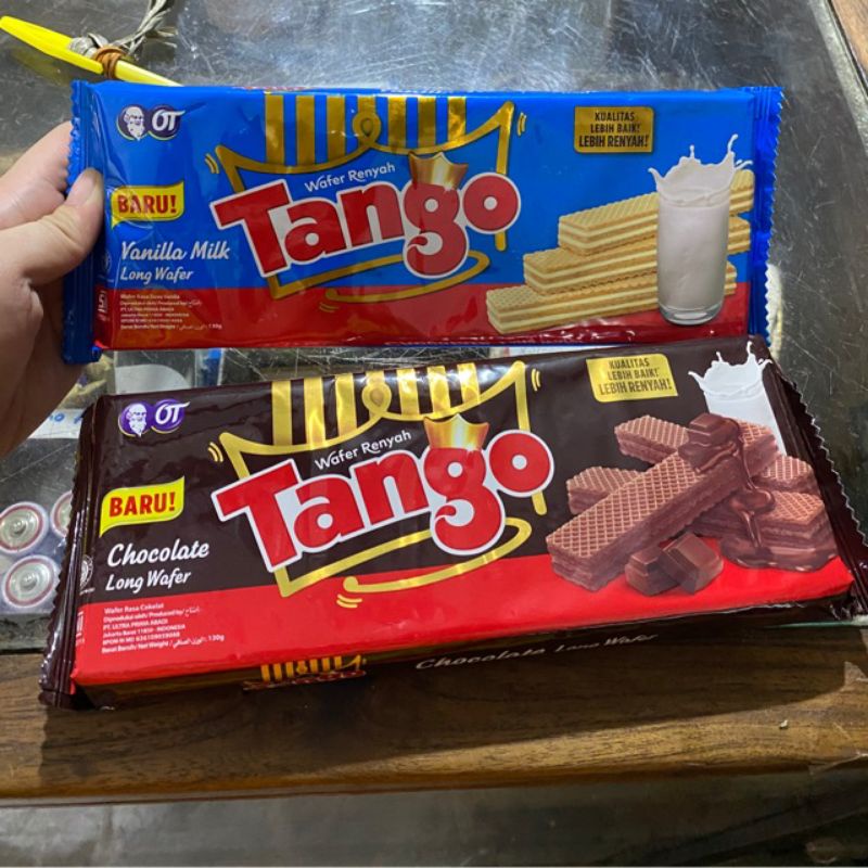 Jual Tango wafer 130gr long vanila dan coklat harga murah | Shopee ...