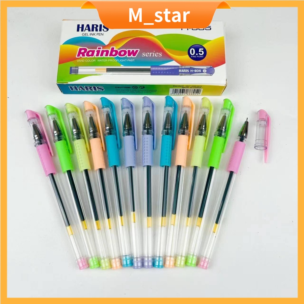 Jual (12 pcs) Pulpen Gel Pen Pena Murah 0.5 / 0.38 mm | Shopee Indonesia