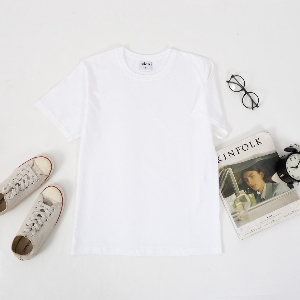 Jual Zion Basic Kaos Polos 100% Cotton Combed 30s Premium - Putih ...