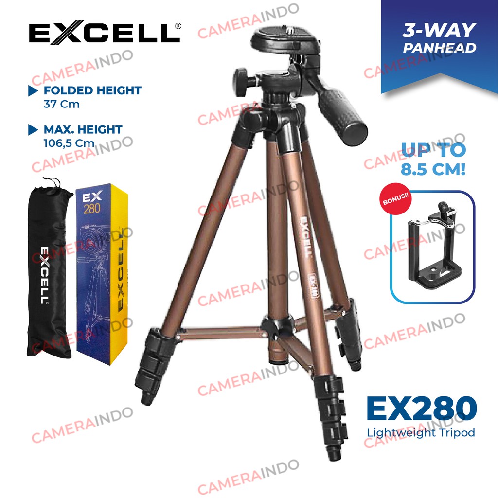Jual Tripod Excell EX 280 plus holder for Camdig actioncam dan Hp ...