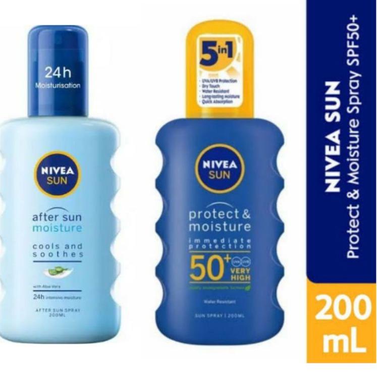 Jual Nivea Sun Protect & Moisture Spray SPF 50+ 200ml / After Sun Water ...