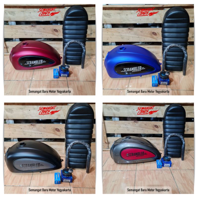 Jual TANGKI JAPSTYLE DUCATI SCRAMBLER PLUS JOK CUSTOM MEGAPRO TIGER ...