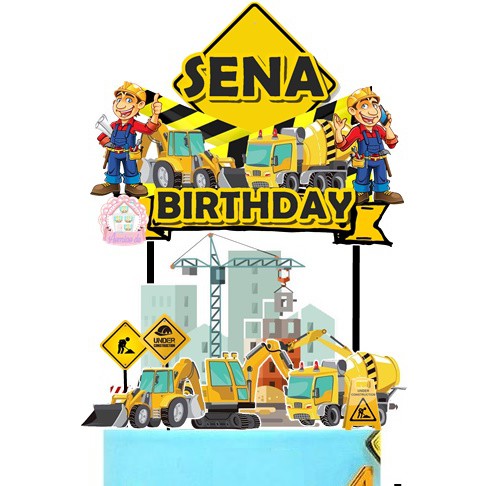 Jual CONSTRUCTION KONSTRUKSI CAKE TOPPER | Shopee Indonesia