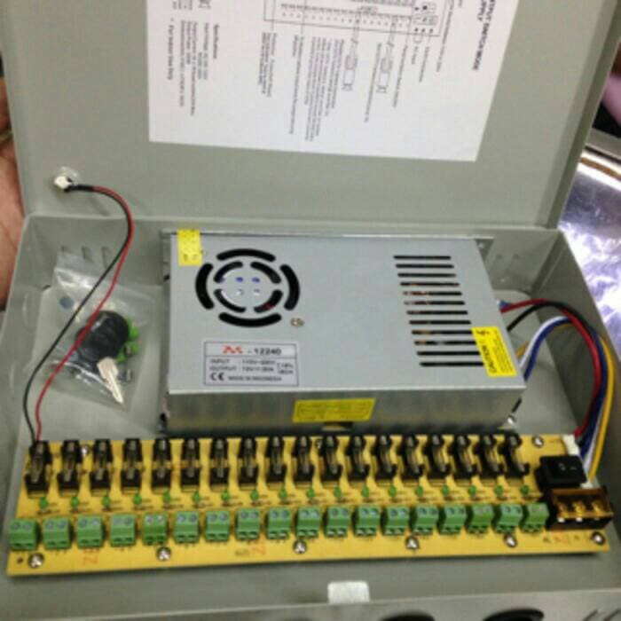 Jual PSU Power Supply CCTV Central Box 12V 20A 18 Chanel (Power Central ...