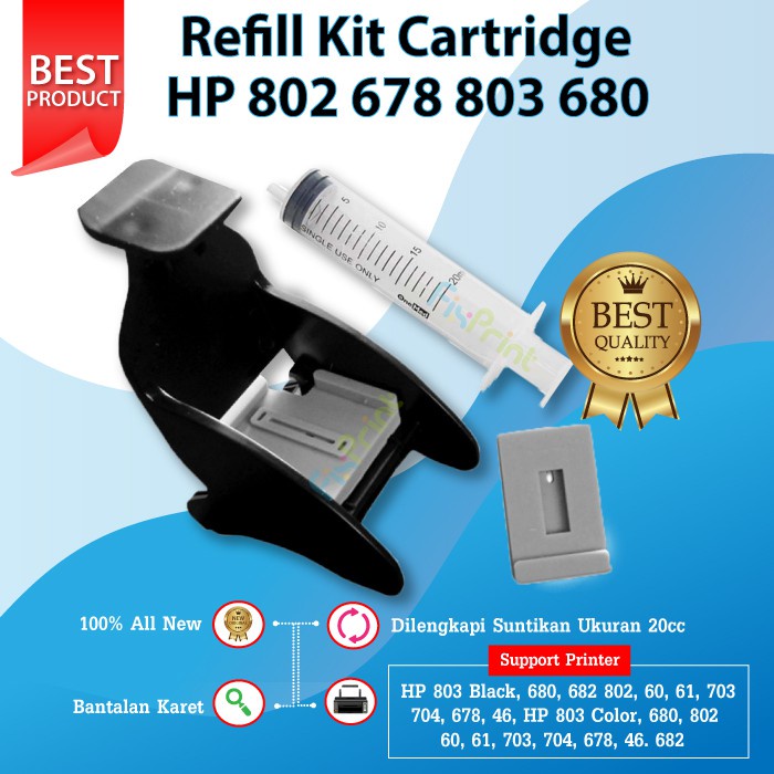 Jual Refill Tool Kit Penyedot Tinta Cartridge HP GT51 GT52 802 803 703 ...
