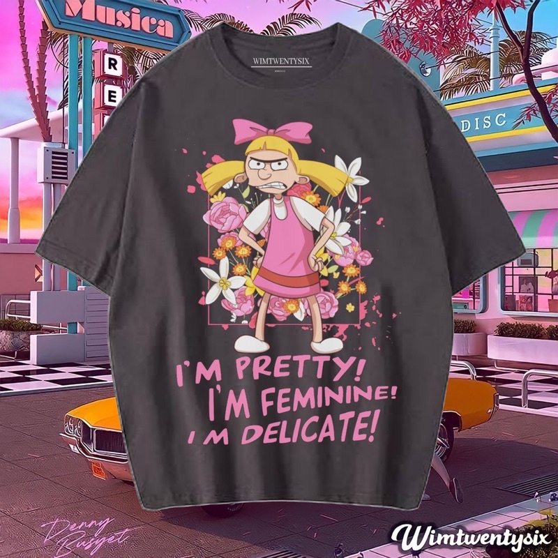 Jual KAOS HEY ARNOLD HELGA VINTAGE TEE (OVERSIZE DARK GREY T-SHIRT ...