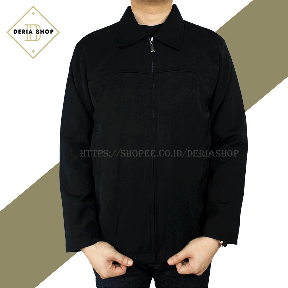 Jual Jaket Hitam Semijas Pria Polos Jeket Presiden SBY Semi Jas Boss ...