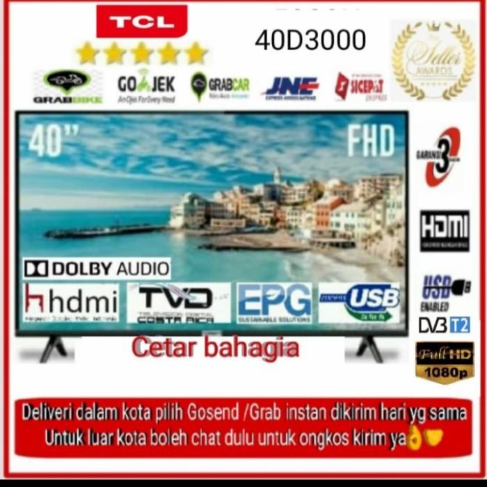 Jual TCL LED TV 40 inch FULL Hd 40D3000B Dolby audio USB HDMI | Shopee ...