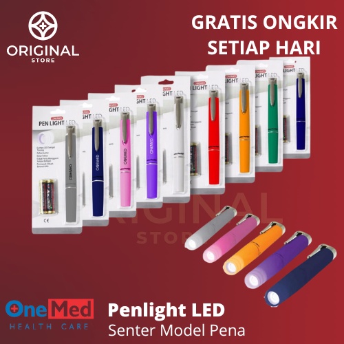 Jual Penlight LED OneMed Senter Mulut Pen Light Senter Medis Gratis Batrai | Shopee Indonesia