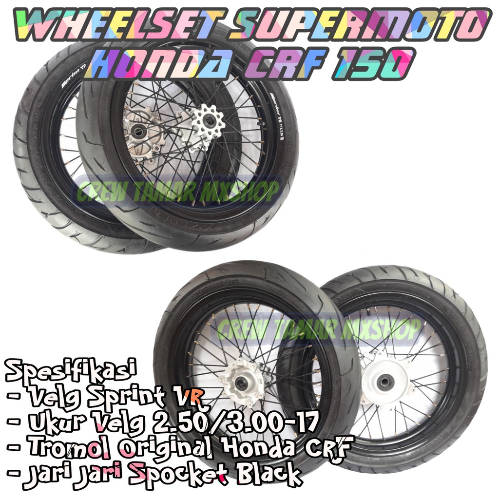 Jual Ban Set SUMO CRF 150 Roda Set CRF Supermoto Wheelset Supermoto PNP ...