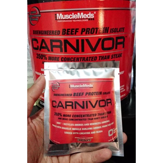 Jual whey Protein beef isolate Carnivor 1x serving with creatine n ...