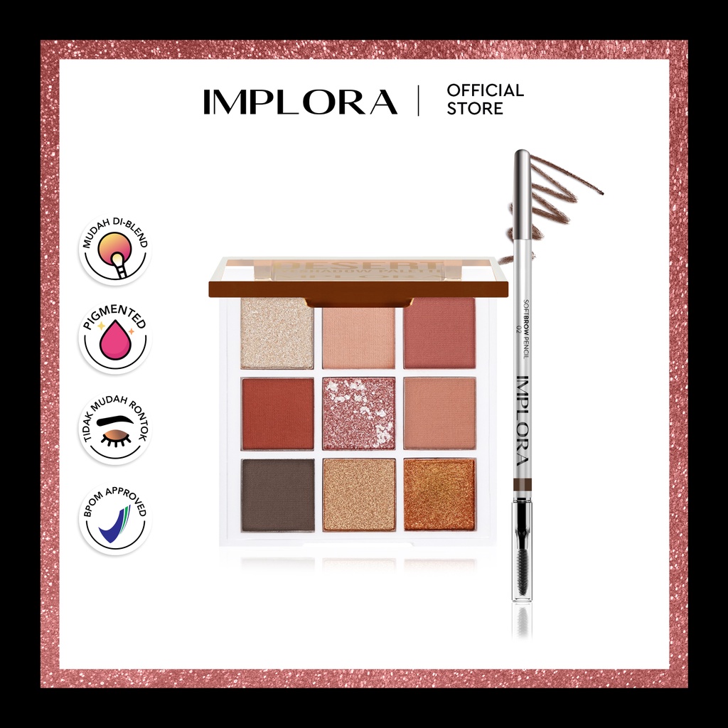Jual Implora Promo Eyeshadow Palette + Softbrow | Shopee Indonesia