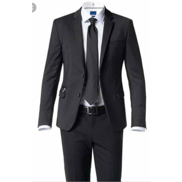 Jual Jas formal pria hitam wool paket hemat jas celana kemeja dasi ...