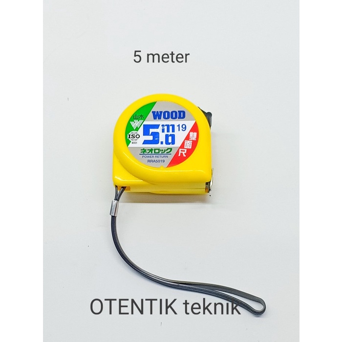 Jual Meteran WOOD ORIGINAL 5Meter / 2 SISI - 2 SIDE MEASURING TAPE 5 ...