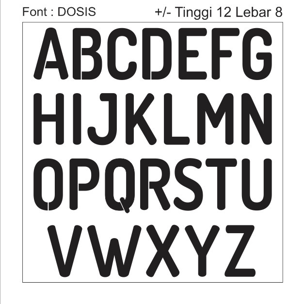 Jual 12cm FONT DOSIS Pola Cetakan Potong Huruf Abjad Styrofoam Bunga ...