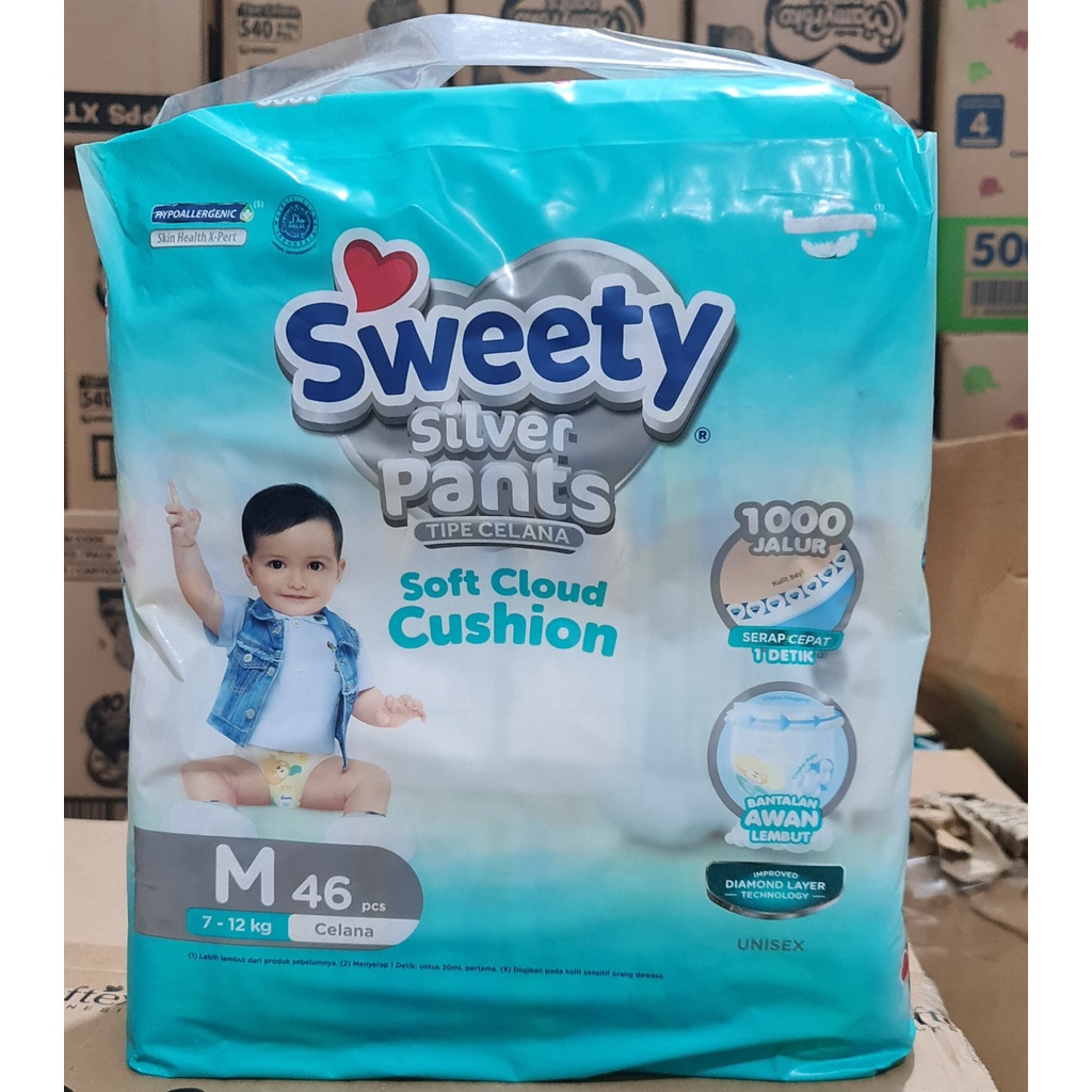 Jual SWEETY SILVER PANTS ( NBS-40, S32, S66, M28, M46, M60, L26, L28 ...