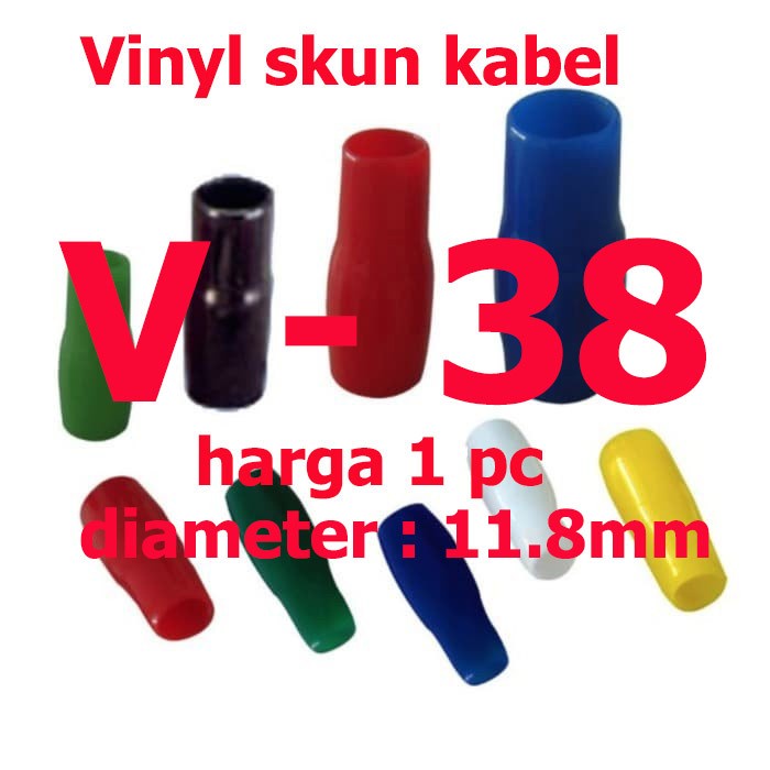 Jual V-38 Vinyl Skun Kabel KSP V-38 terminal insulation karet 1 pc ...