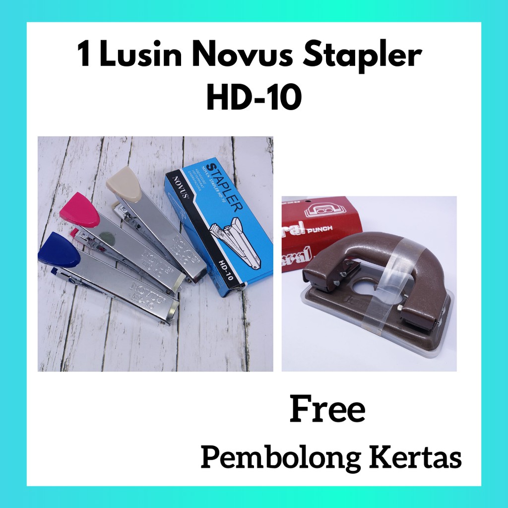 Jual Novus Stapler Besi Kecil HD-10 [1 lusin] FREE Pembolong kertas ...