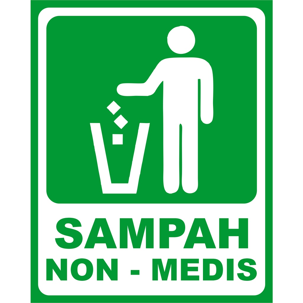 Jual Stiker tempat sampah organik / non organik / sampah medis / sampah ...
