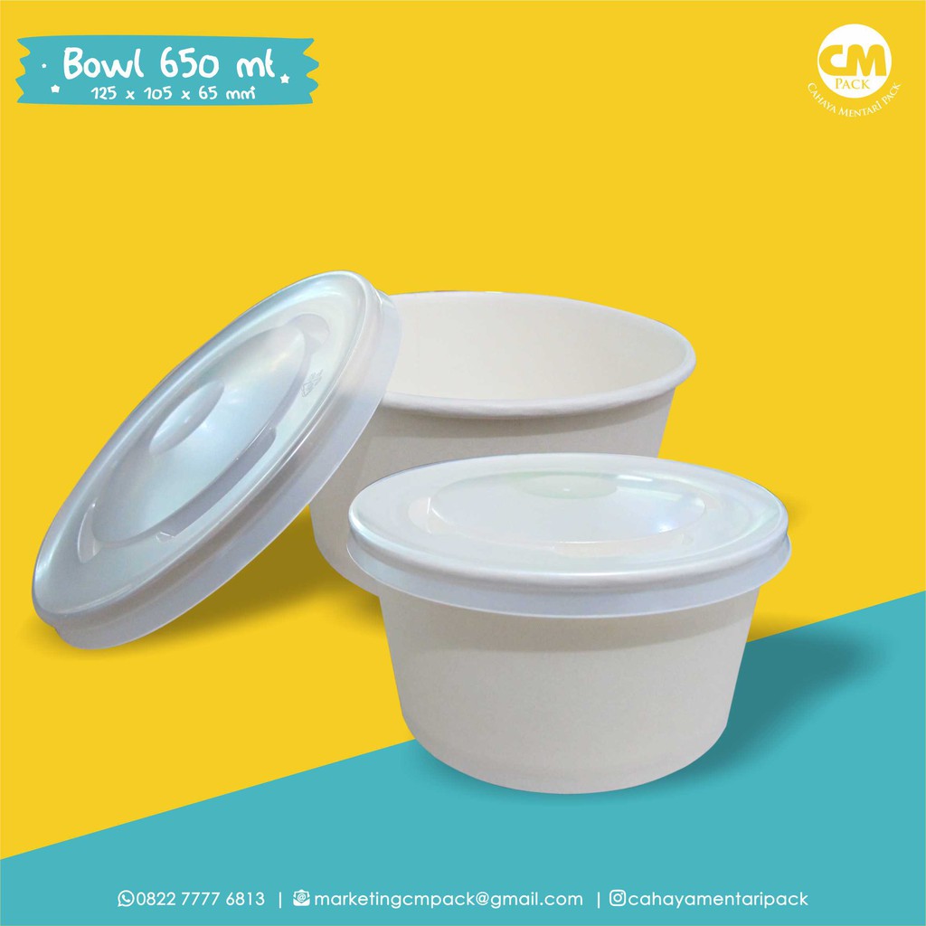 Jual PAPER BOWL 650ML IRP( ISI 25 PCS ) | Shopee Indonesia