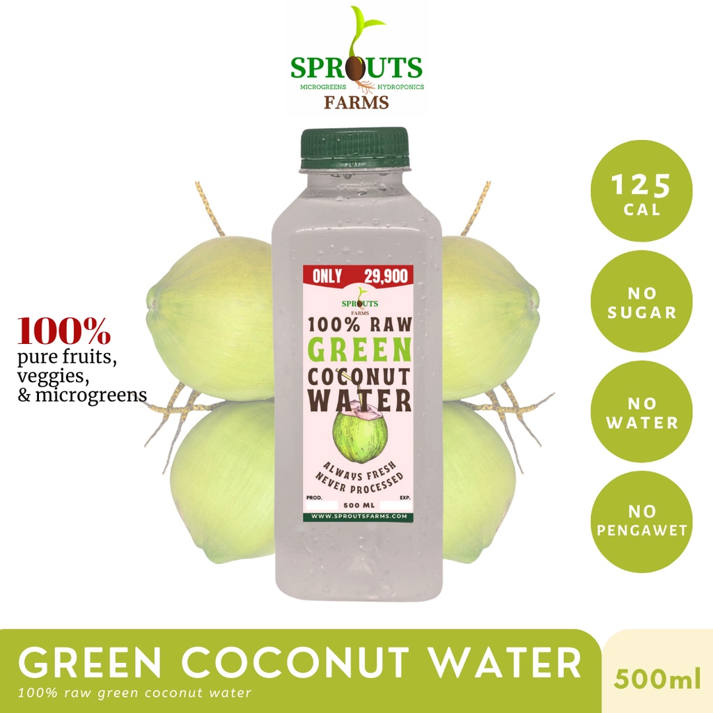 Jual Sprouts Farms 100% Raw GREEN Coconut Water 500ml Air Kelapa Ijo ...