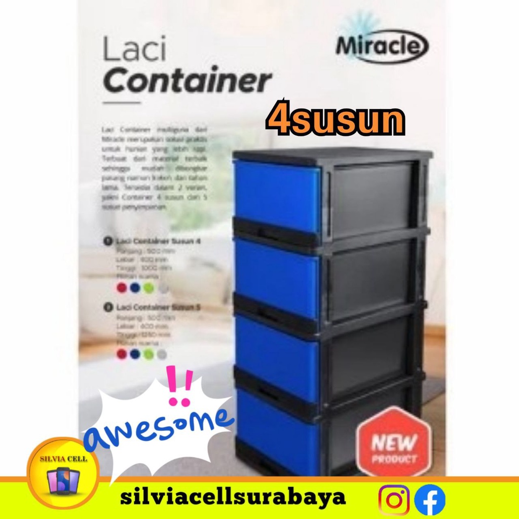 Jual Miracle Laci Container Ssn 4 5 Lemari Laci Susun 4 5 | Shopee Indonesia